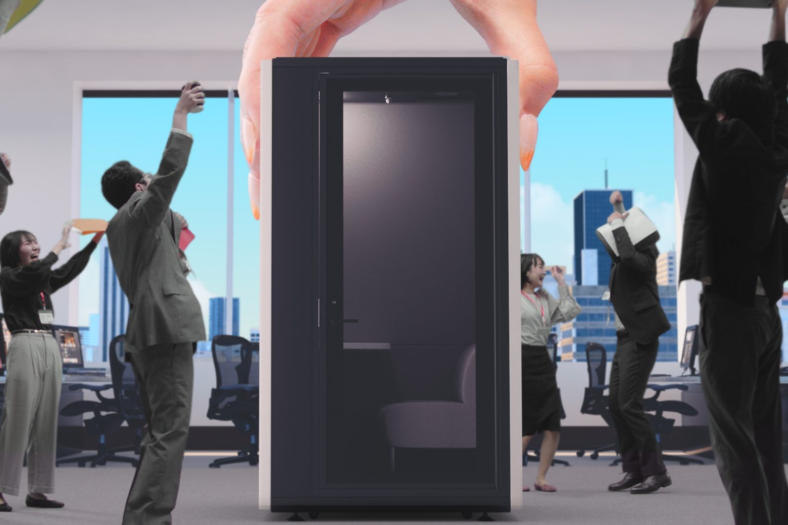 株式会社ブイキューブのTELECUBE（テレキューブ）商談後も居座りたい次世代型のWeb会議ブース！気になる価格は？｜オフィス移転マガジン